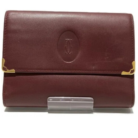 Cartier | Bags | Must De Cartier Leather Trifold Wallet Authentic ...